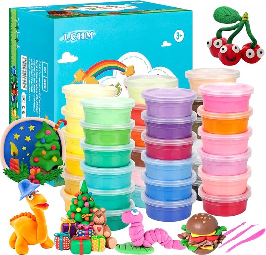 LCHM Magic Clay 36 couleurs, argile séchant à l'air, pâte à modeler ...