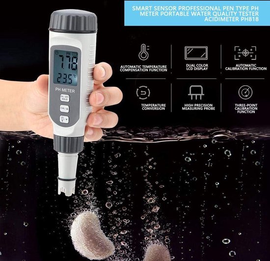 Digitale pH-meter Smart Sensor PH818 - waterkwaliteitsmeter met ...