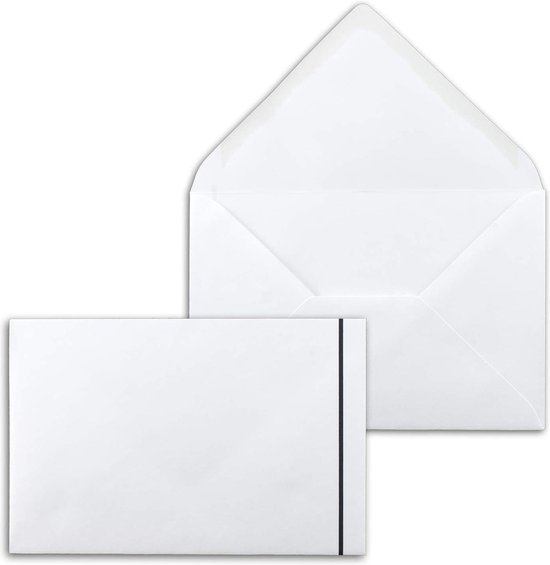 Funeral envelopes with mourning stripe - 150 pieces - DIN C6 format ...