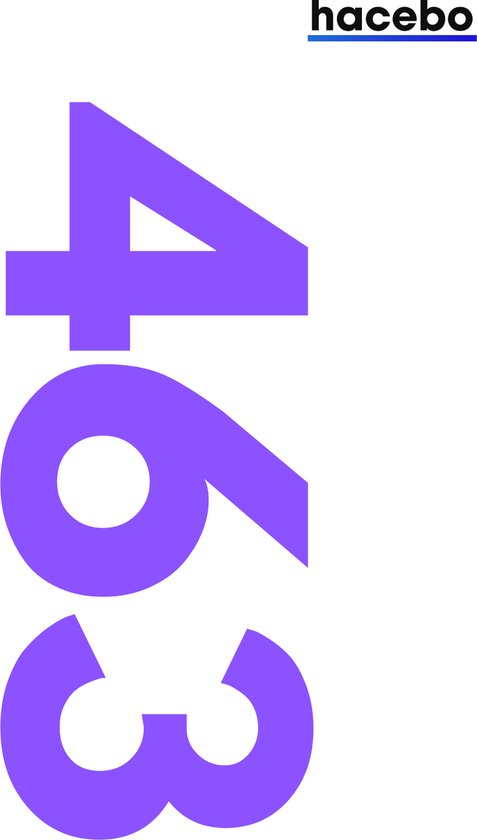 Cijfer Sticker - Paars - 9CM - Container sticker - 1 Stuks - 463 | bol