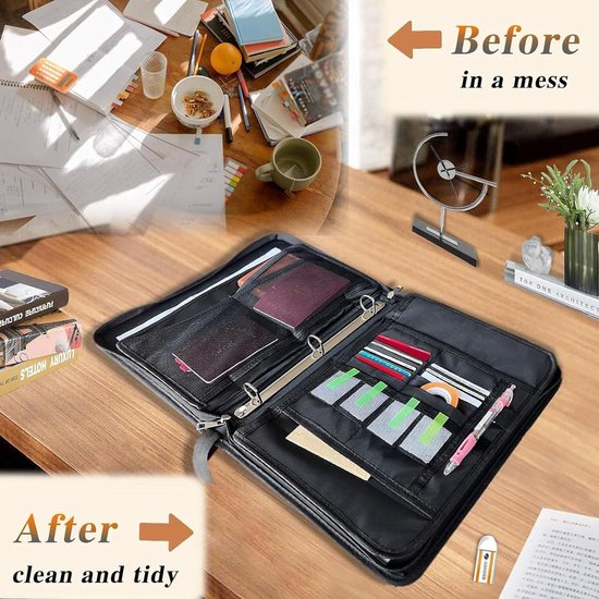 Document holder - conference ring binder with zipper - padfolio case ...