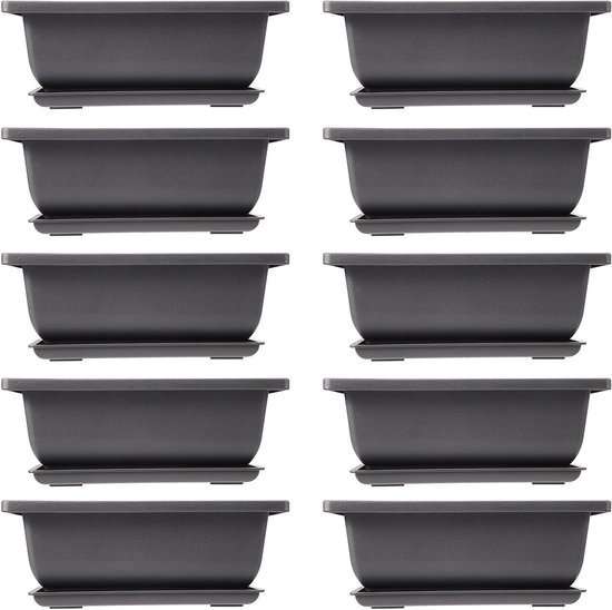 Verpakking 10 Bonsai Trainingpotten met Dienblad Plastic Plant Pot Tuin ...