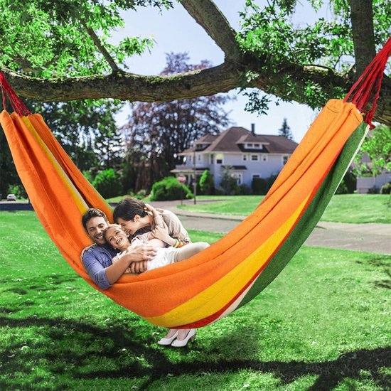 Outdoor Hangmat met Boomriemen Draagtas voor Camping - Gestreepte ...