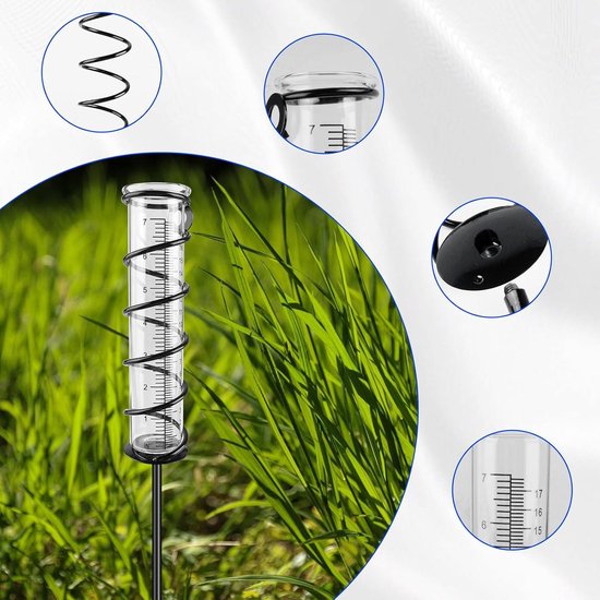 Regenmeter 17 cm glazen regenmeter vorstbestendig met metalen stop ...