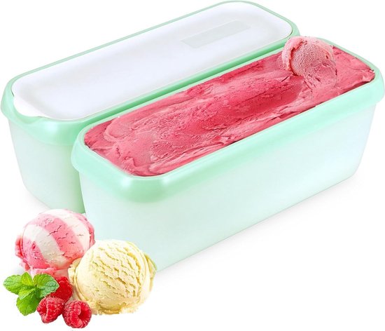 Luvetrex ® IJscontainer voor Zelfgemaakte IJs, 1.5 Liter, Met Siliconen ...