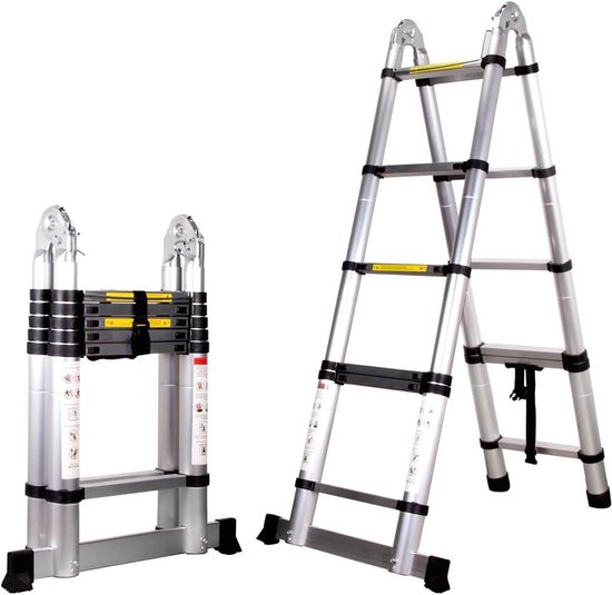 Telescopische aluminium draagbare multifunctionele ladder - antislip ...
