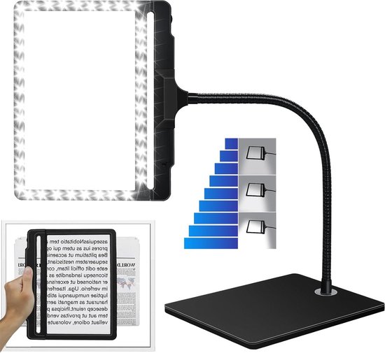Vergrootglas met licht en standaard - Flexibele zwanenhals - 42 LED - 2 ...
