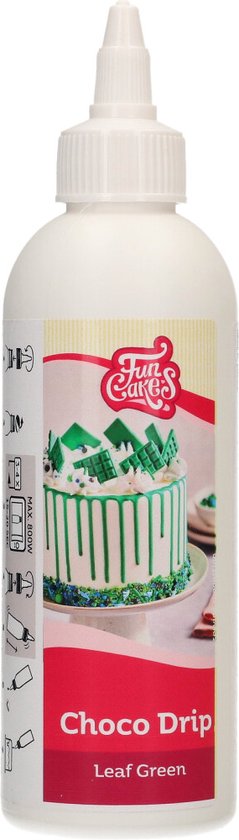 FunCakes Choco Drip - Blad Groen - 180g - Chocolade Taartdecoratie | bol