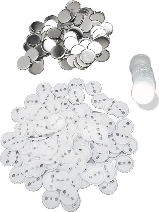 DIY Pin Badges Set - 100 Stuks Plastic Blank Button Pins voor Badge ...