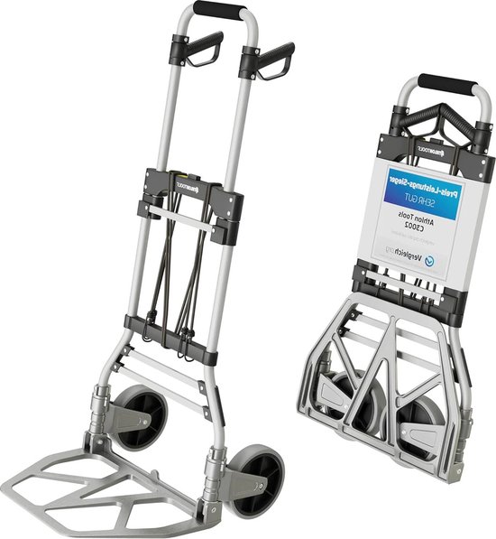 Opvouwbare handkar met aluminium frame - glad lopende wielen - zachte ...