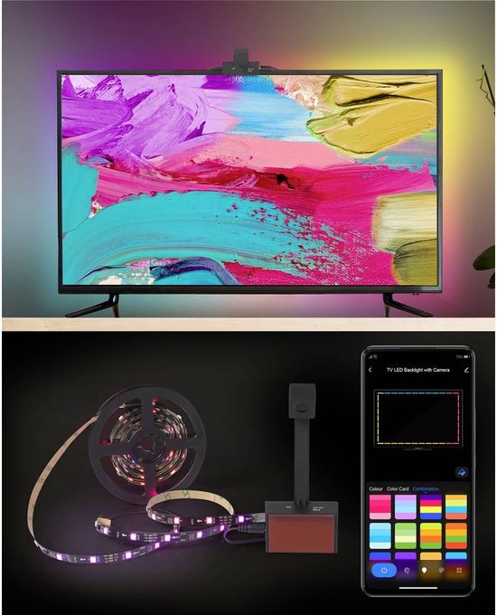 TV01RGB LED-balk complete set Met USB-aansluiting 230 V 5.29 m RGB 1 ...