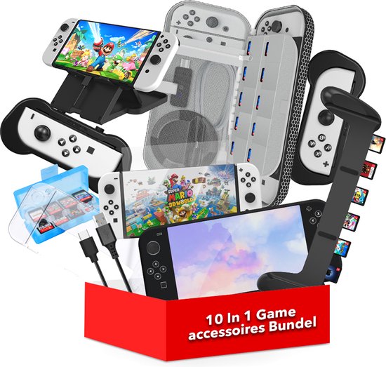 Accessoires Pakket 10-in-1 Geschikt Voor Nintendo Switch OLED - Nintendo Switch Game... | bol
