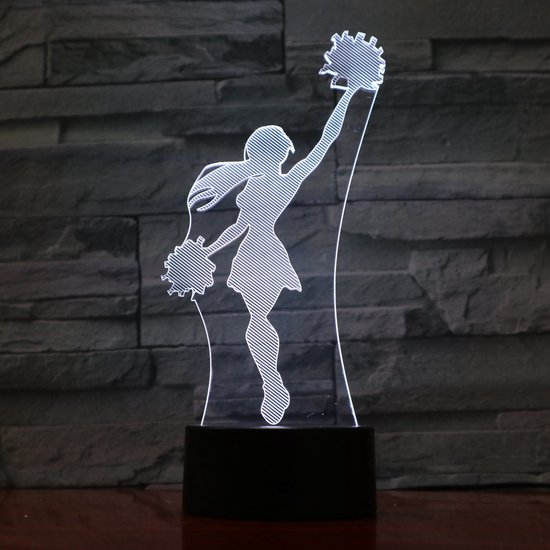 3D Led Lamp Met Gravering - RGB 7 Kleuren - Cheerleader | bol
