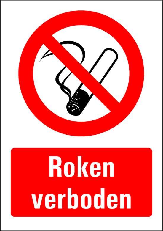 Verboden te roken bord met tekst 297 x 420 mm | bol