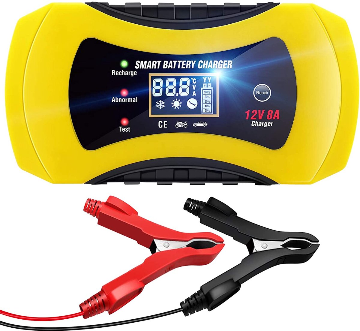 Acculader 12V 8A - Accu Reparatiemodus - Druppellader - Acculader voor ...