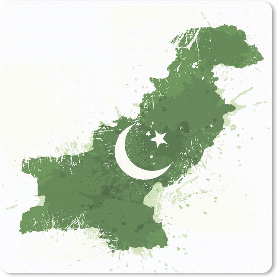 tekening van een kaart van Pakistan met kleuren van de vlag | bol.com