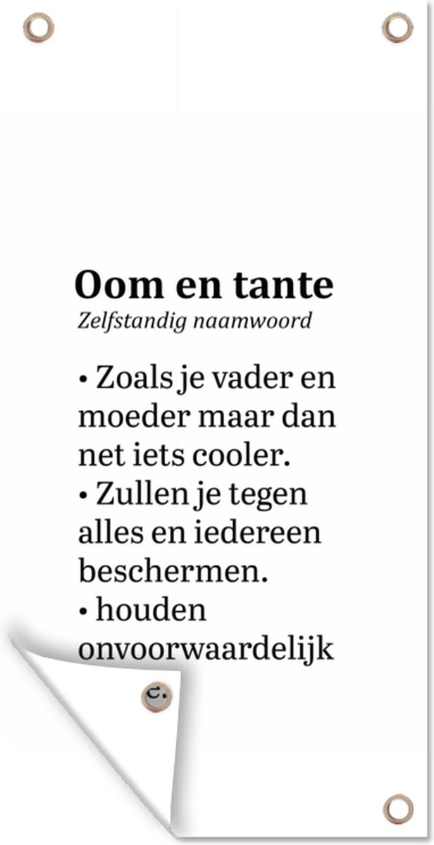Tuinposter 'Oom en tante' - Woordenboek - Quotes - Spreuken - 40x80 cm ...