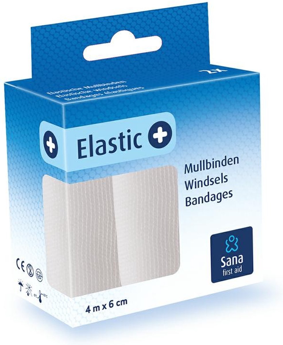 Sana First Aid - Elastisch fixatie zwachtel - 400 x 6 cm (2 stuks ...
