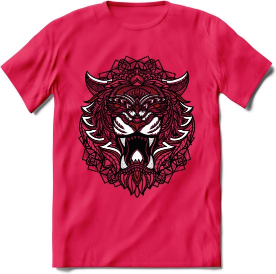 Tijger - Dieren Mandala T-Shirt | Rood | Grappig Verjaardag Zentangle ...