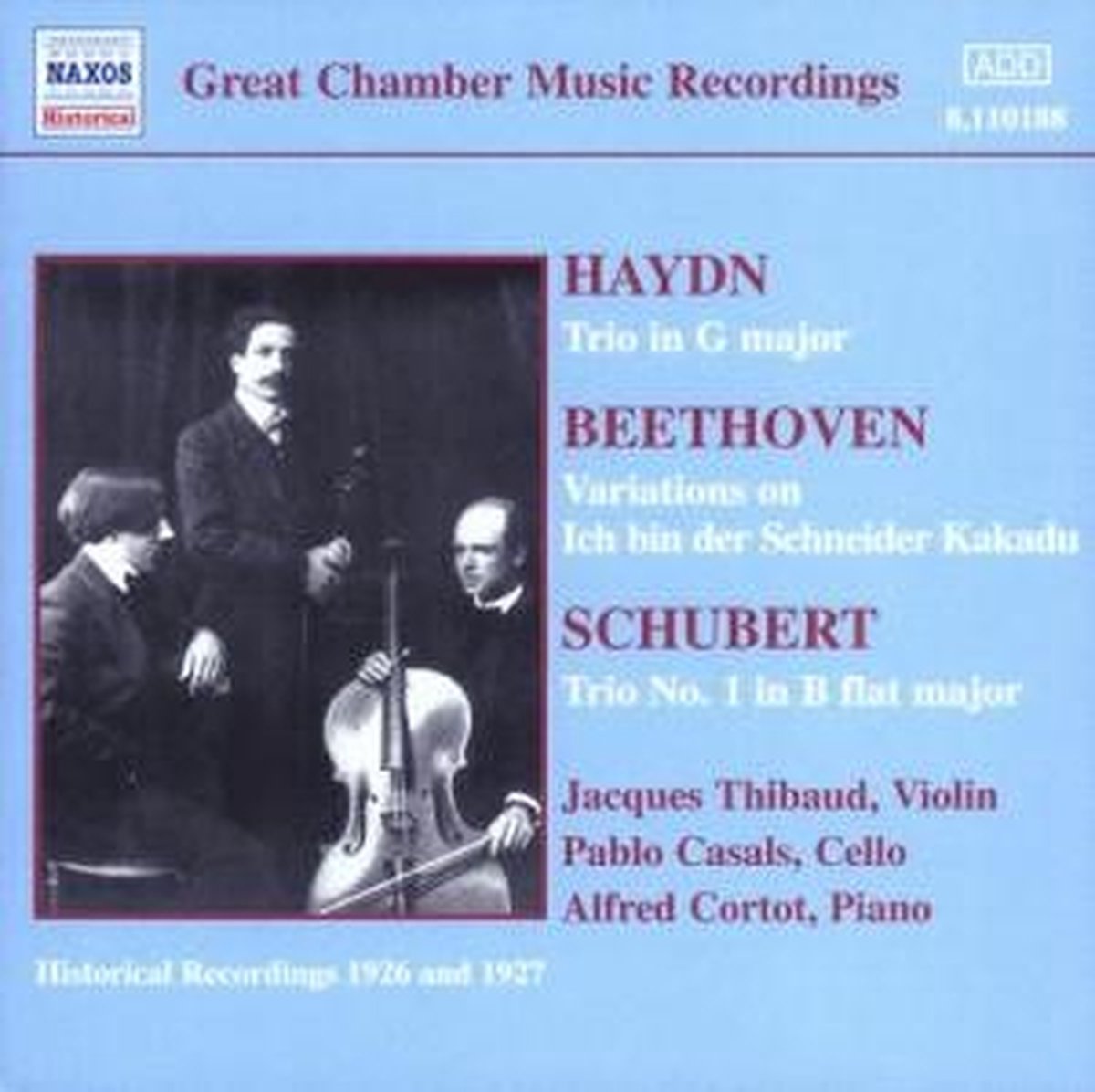 Jacques Thibaud, Alfred Cortot, Pablo Casals - Trios (CD), Jacques ...