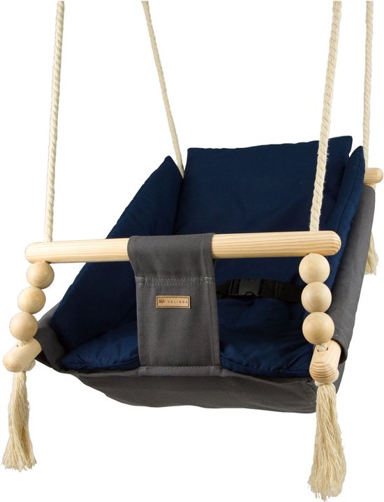Babyschommel - voor binnen - grijs marine blauw - tot 20 kg | bol.com