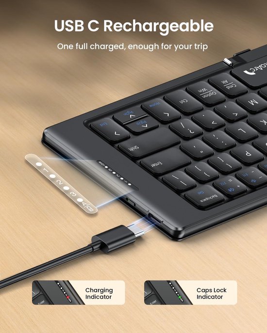ProtoArc XK04 Opvouwbaar Compact Bluetooth Toetsenbord – Draadloos ...