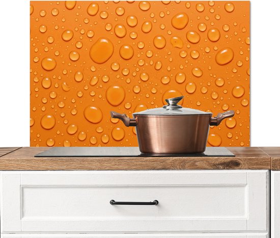 Spatscherm keuken 90x60 cm - Kookplaat achterwand Water - Druppels ...