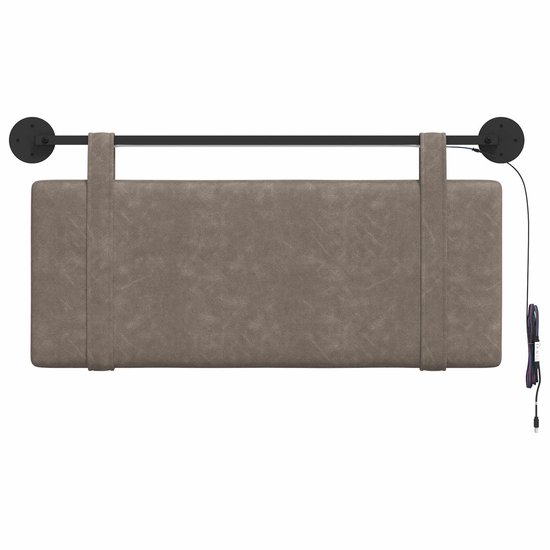 vidaXL - Hangend - hoofdbord - Met - LED-verlichting - Grijs - Antiek ...