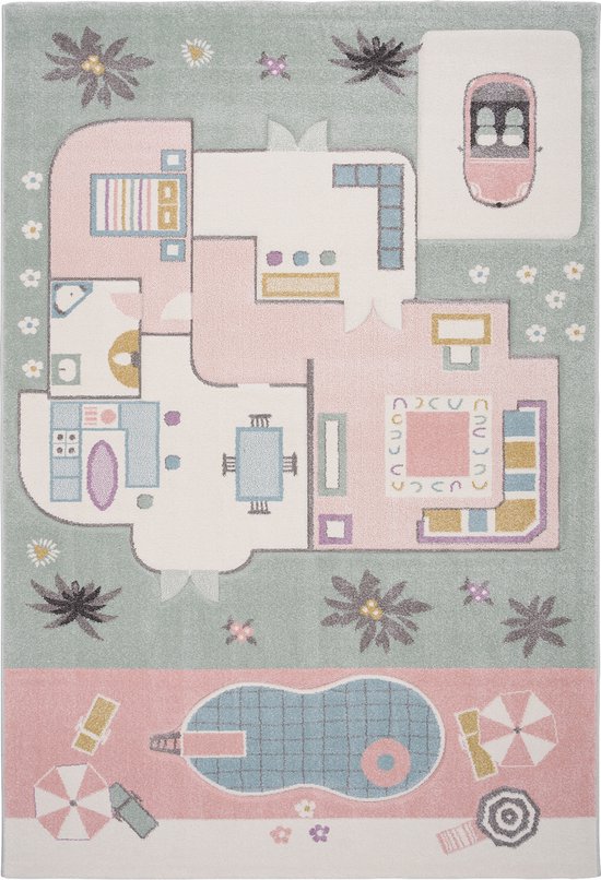 Pergamon Kinder vloerkleed Maui Kids speelhuis | bol