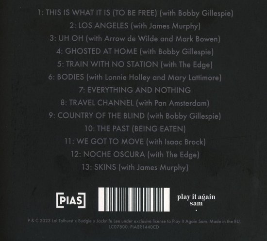 Laurence Tolhurst x Budgie x Jacknife Lee - Los Angeles (CD) (Limited ...