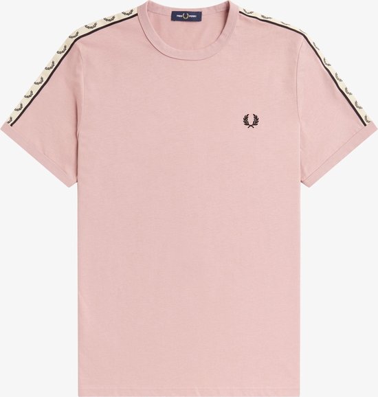 Fred Perry Contrast tape ringer t-shirt - dusty rs pink black | bol