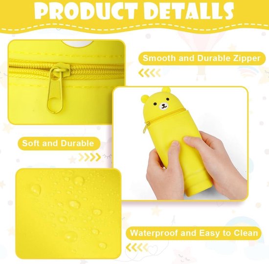Pencil Case Soft Silicone 2-in-1 Large Capacity Pen Holder Retractable ...