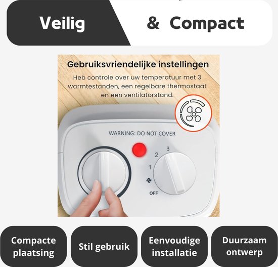 LifeStages - Vorstbeveiliger kacheltje - Keramische Ventilatorkachel ...