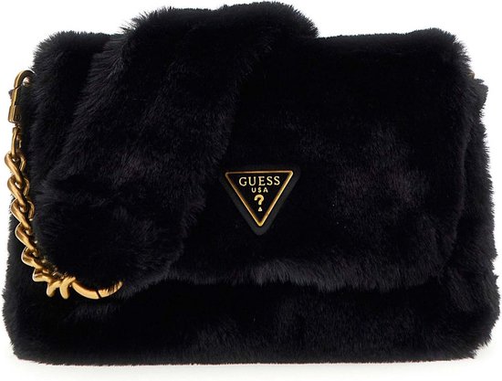 GUESS Schoudertas Samia Flap Shoulder Bag Black Zwart | bol