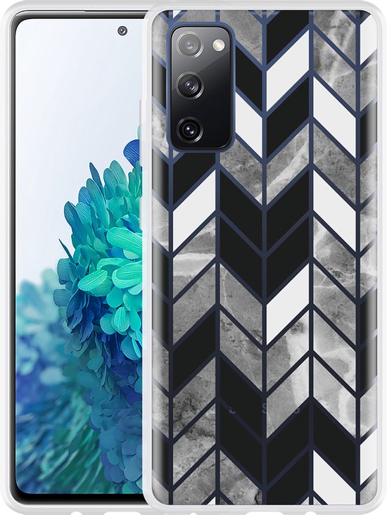 Cazy Hoesje geschikt voor Samsung Galaxy S20 FE - Visgraat Marmer | bol