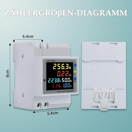 Elektriciteitsmeter wifi 1-fase digitale energiemeter 6-in-1 ...