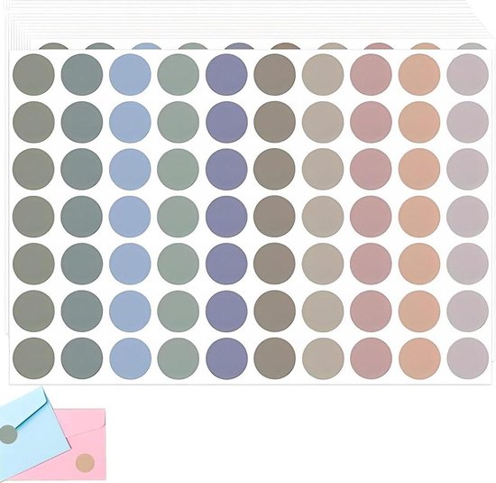 Kleurrijke stickers - 1050 stuks - 19 mm - Gekleurde ronde stickers ...