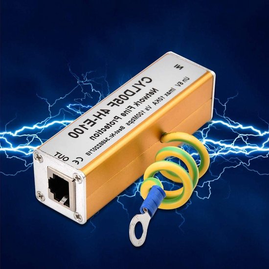 HTML Content - RJ45 RJ11 Adapter Ethernet Network Surge Protector Thunder Lightning... | bol
