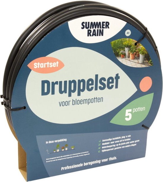 SummerRain - beregeningssysteem - startset druppelset voor bloempotten - 5 bloempotten | bol