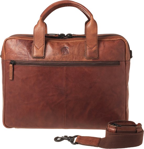 Pylos59 Laptoptas / Werktas - 15.6 inch - Leer - Brenton - Cognac | bol
