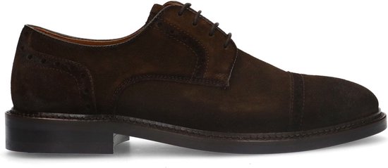 Manfield - Homme - Chaussures à lacets en daim marron foncé - Taille 42 ...