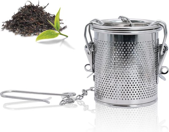 Tijdloze RVS Theezeef Met Deksel En Haak Voor Grote Theepotten | bol