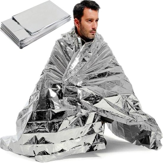 130x210cm Silver Multi-Purpose Rescue Blanket Universal Heat Protective ...