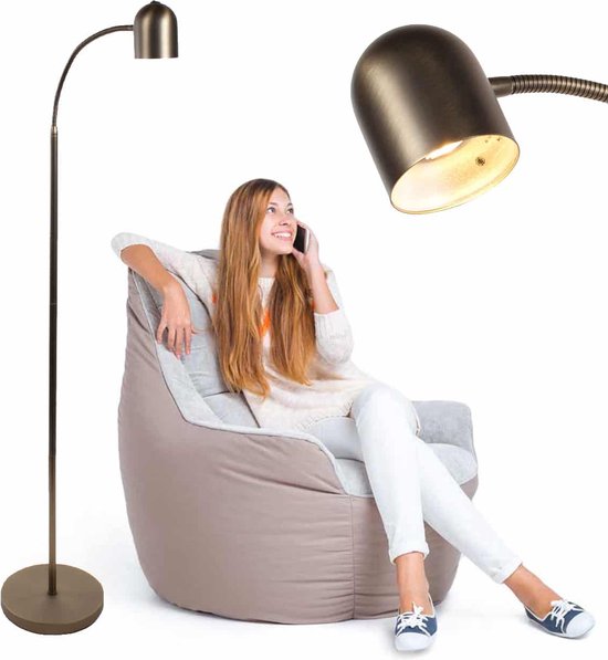 Bronzen staande leeslamp Umbria | bol