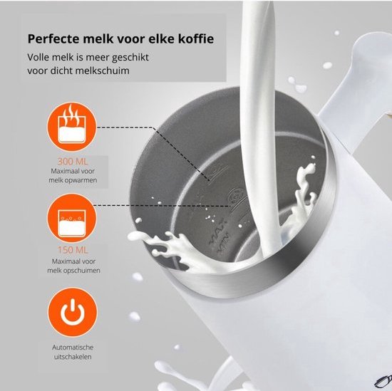 Melkopschuimer Electrisch - Automatische Opschuimer voor Melk - Melkschuimer - Milk... | bol