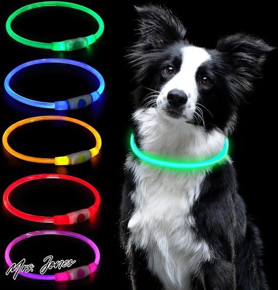 Mrs. Jones LED-lichte halsband USB oplaadbare in lengte verstelbare ...