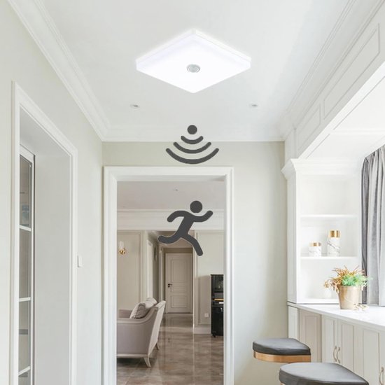 Moderne LED Plafondlamp met Bewegingssensor - Automatische Verlichting ...
