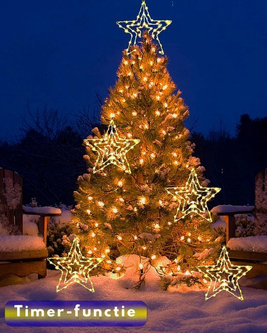 Kerststerverlichting 2 Stuks Kerststerraamverlichting Werkt op ...