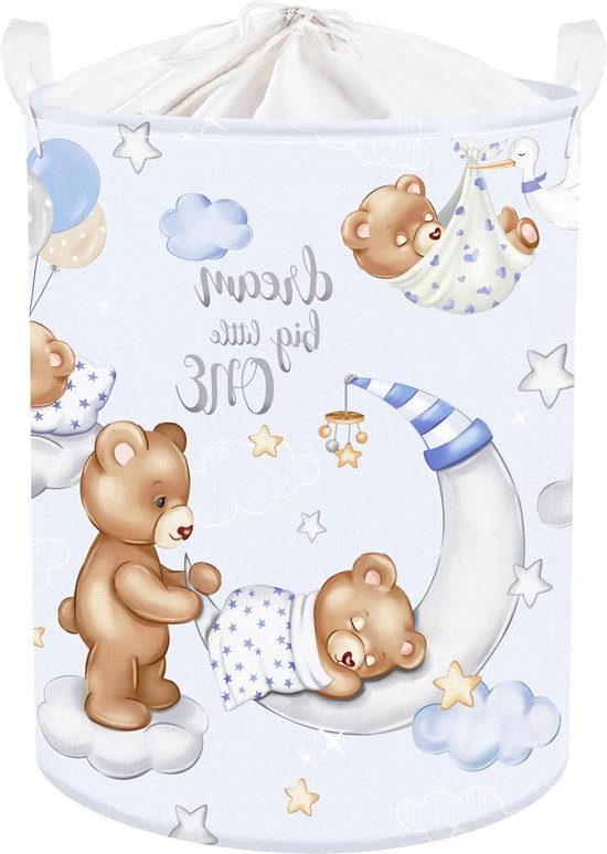 Slapende Beer Wasmand - Opbergmand - 1 stuk - Blauw - 45 liter - 36 x ...