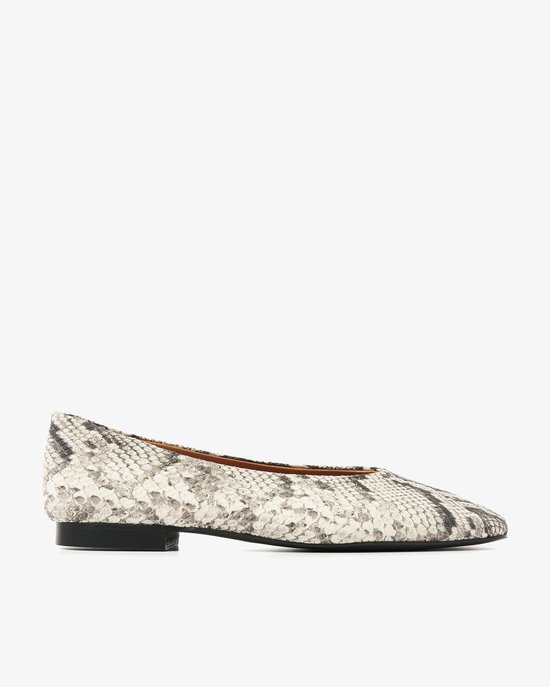 VIA VAI Lou Emmy Ballerina Dames - Leer - Beige - Maat 38 | bol